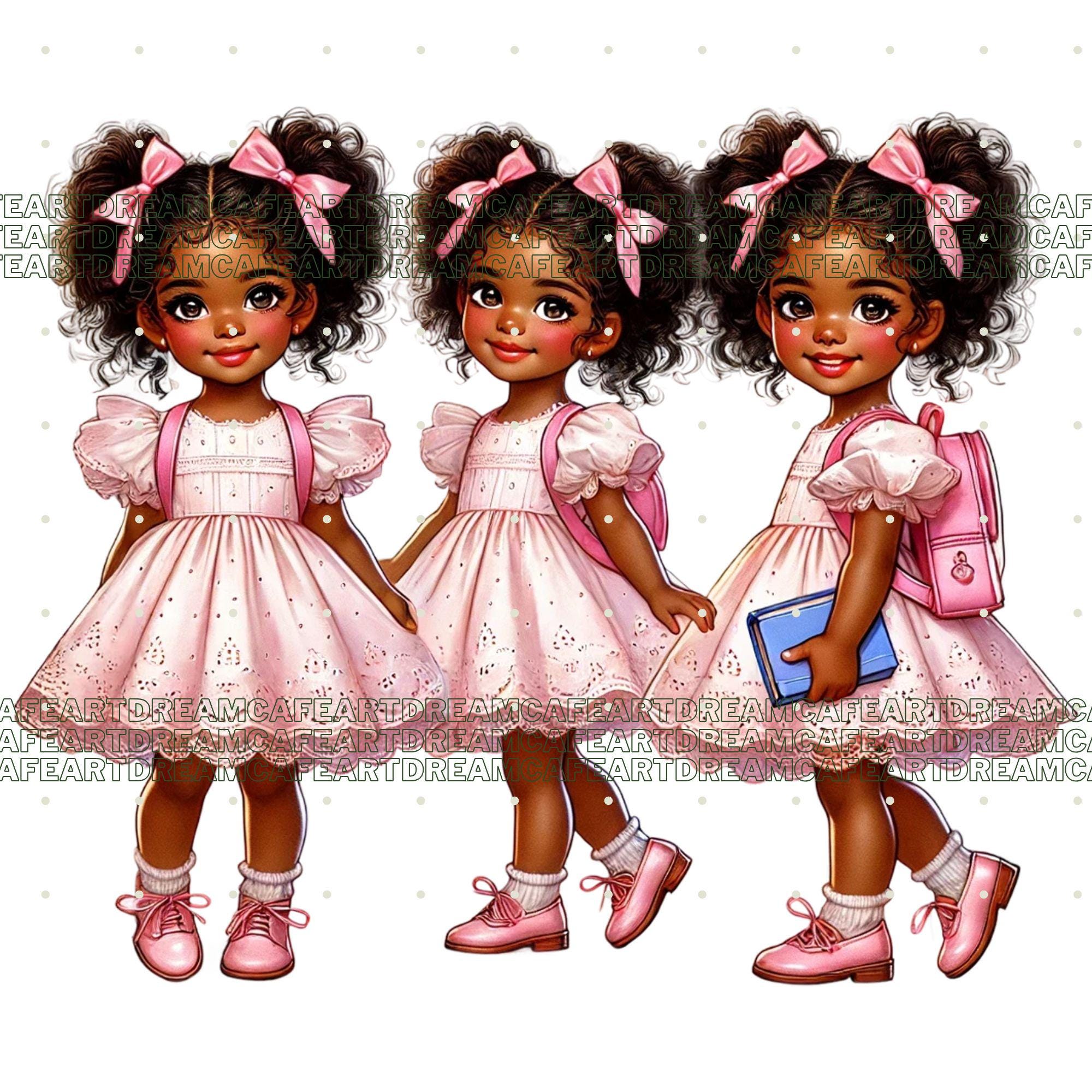 70 PNG Beautiful Black Kids Clipart Bundle | African American Boys ...