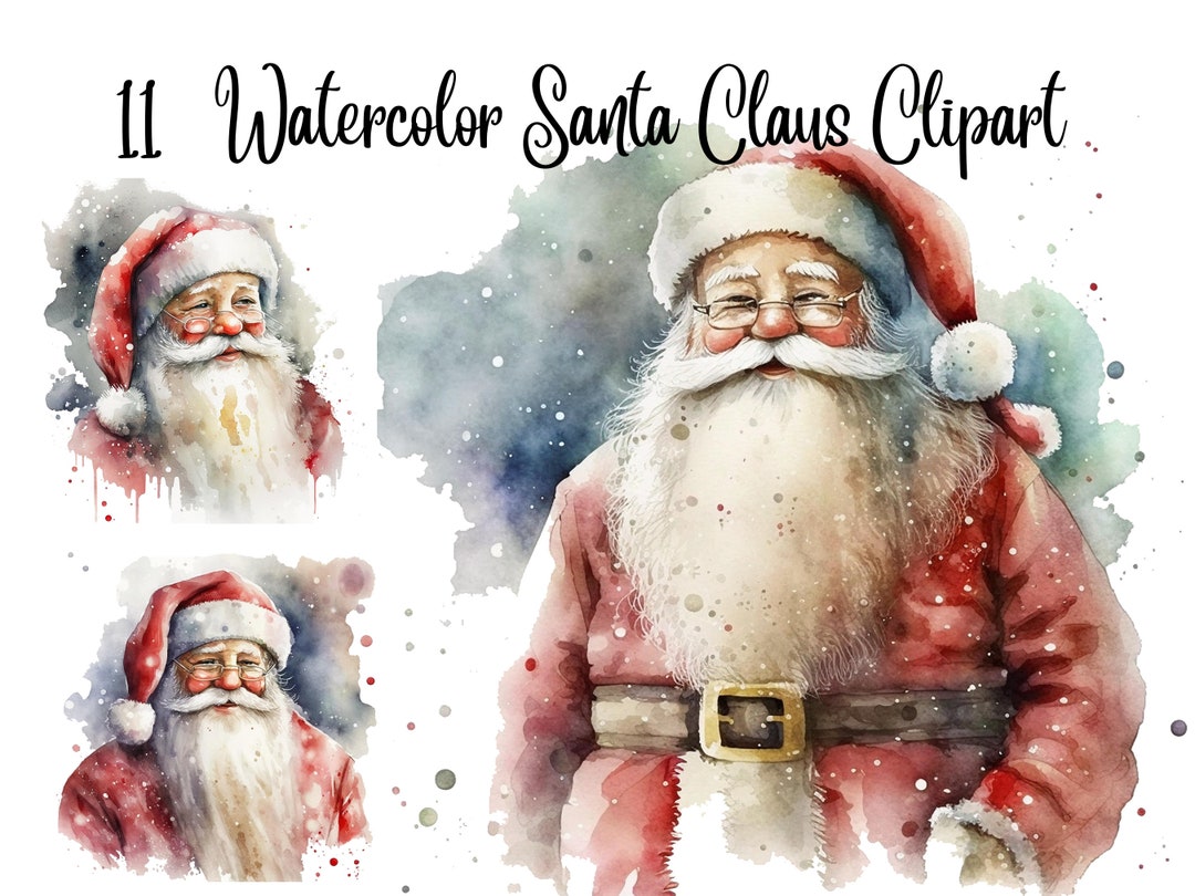 11 Jpgs, Santa Claus Clipart, Digital Download - Card Making, Graphic ...