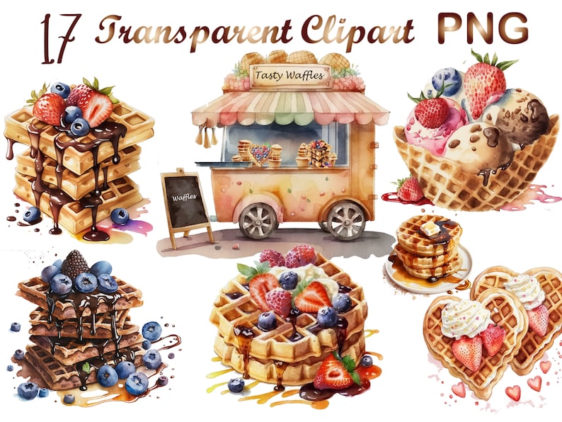 17 Waffles Breakfast Clipart, Waffle PNG, Dessert Png, Food Clipart ...