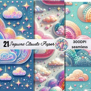 21 Printable Glitter Digital Papers,clouds Digital Papers, Jpgs,glitter ...