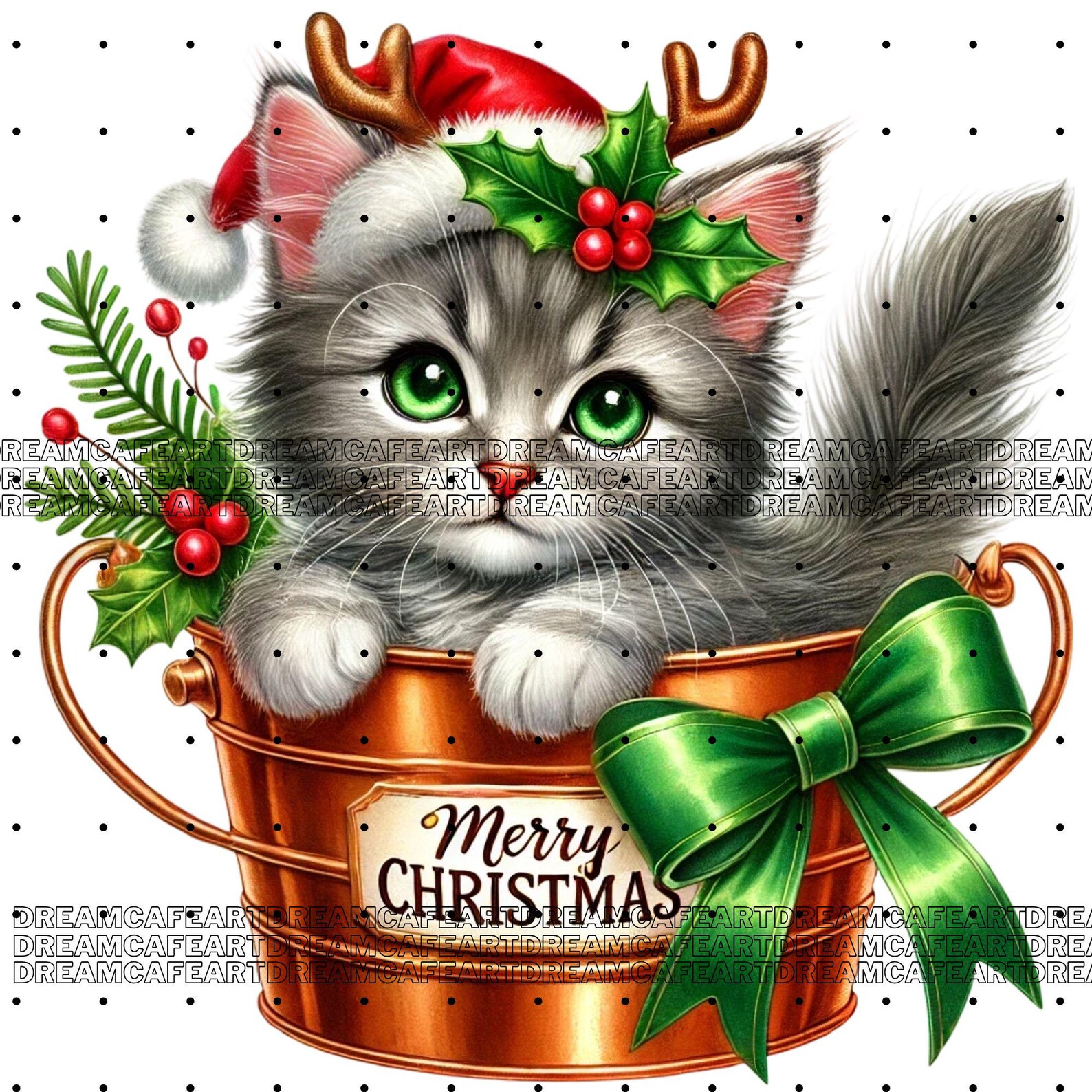 30 PNG Set 7, Christmas Kitten Clipart Bundle, Meowy Christmas Clipart ...