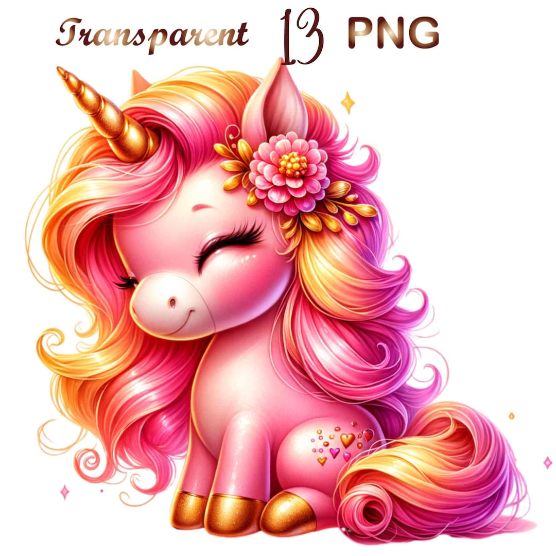 13 PNG Baby Unicorn Watercolor Clipart, Unicorn Сlip Art, Cute Unicorn ...