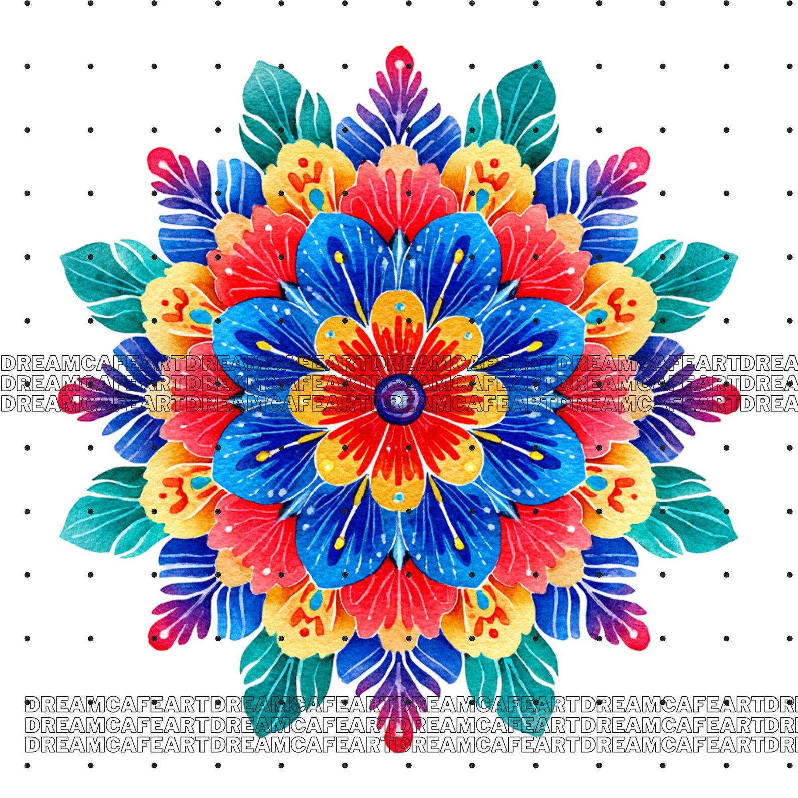 50 PNG Mexican Mandala Clipart Bundle, Aztec Mexican Flowers Clipart ...