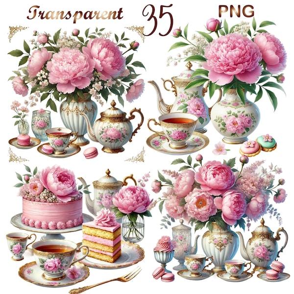 Tea Time Clipart - Etsy