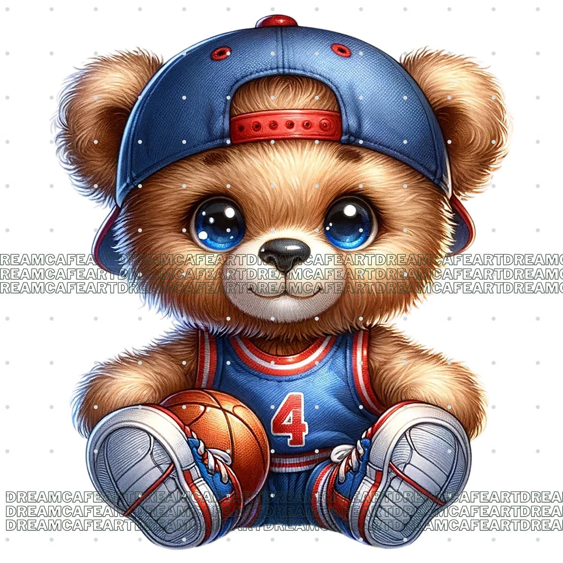 35 PNG, Watercolor Basketball Teddy Bear Clipart Bundle, Teddy Bear ...