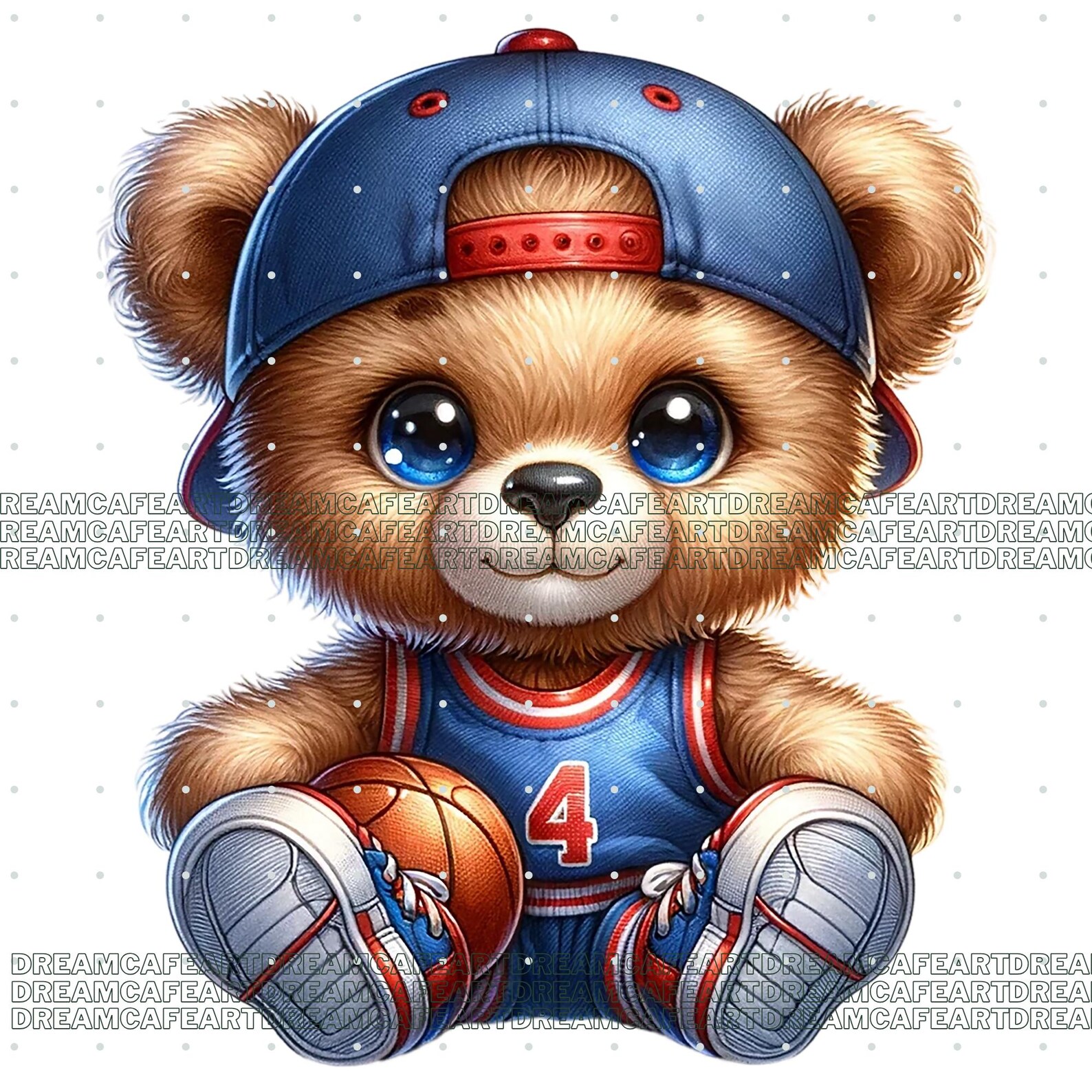 35 PNG, Watercolor Basketball Teddy Bear Clipart Bundle, Teddy Bear ...