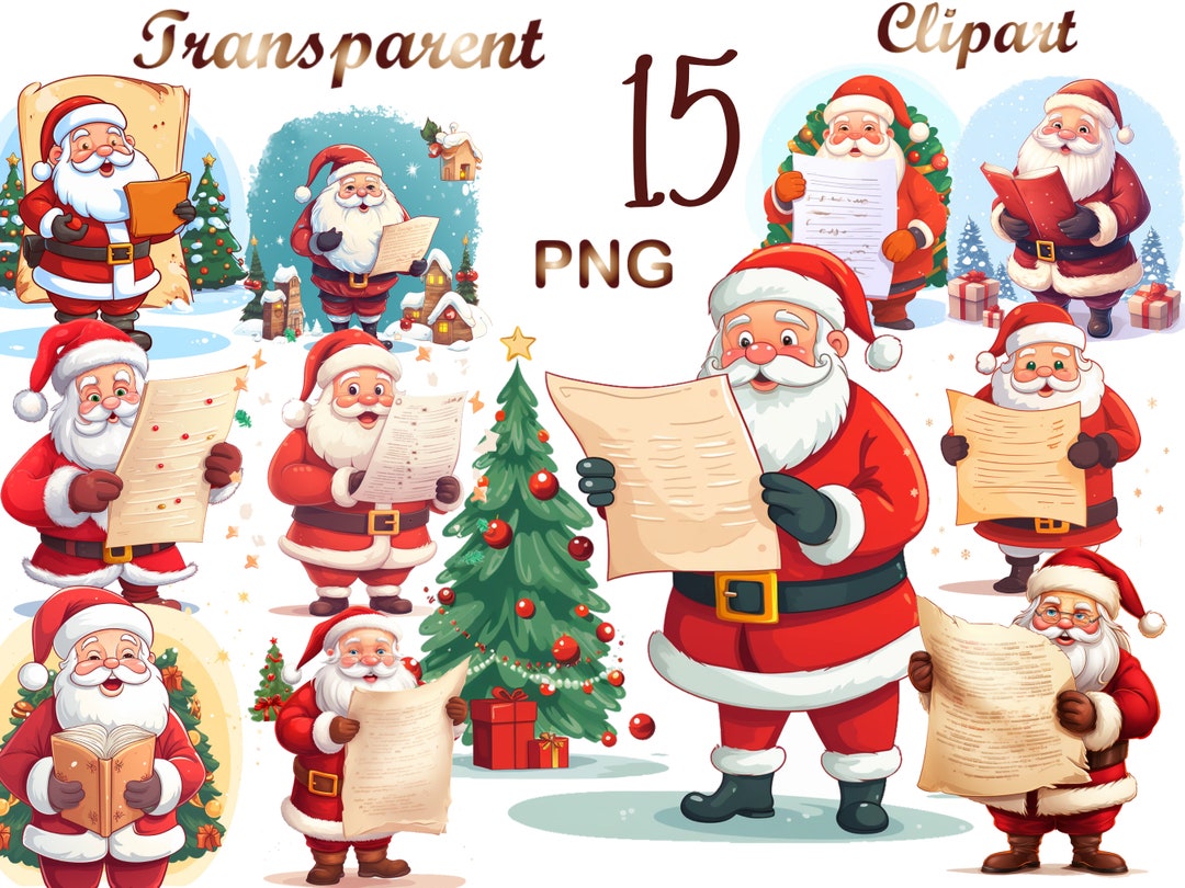 15 Santa Claus Clipart, Christmas Clipart, Winter Clipart, Holiday ...