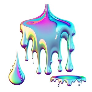 11 Holographic Drip Clipart, Jpgs, High Quality, Commercial Use ...