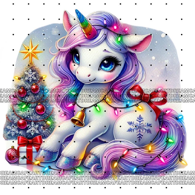 Christmas Unicorns Clipart Bundle 41 PNG, Set 6, Festive Unicorn ...