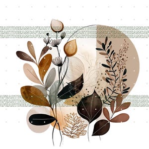 9 Boho Flowers Clipart, Boho Clipart, Jpgs, Commercial Use, Digital ...