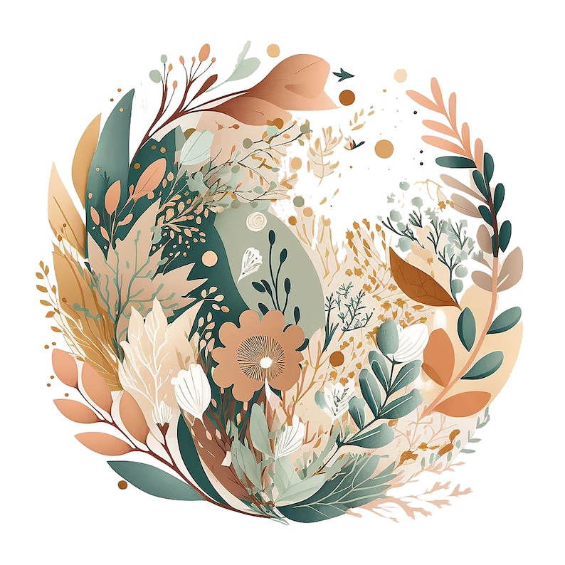 10 Boho Flowers Clipart Boho Clipart Jpgs Commercial Use - Etsy