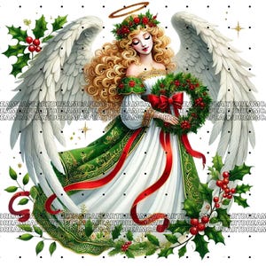 50 PNG, Christmas Angels Clipart Bundle, Winter Illustrations Designs ...