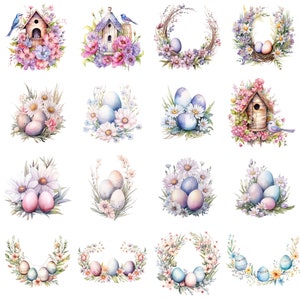 35 Easter Clipart, Jpgs, Spring Easter Art,commercial Use,digital ...