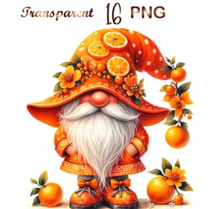 16 Summer Gnome Bundle Clipart PNG, Gnomes, Cute Gnome Png, Cute Gnome ...