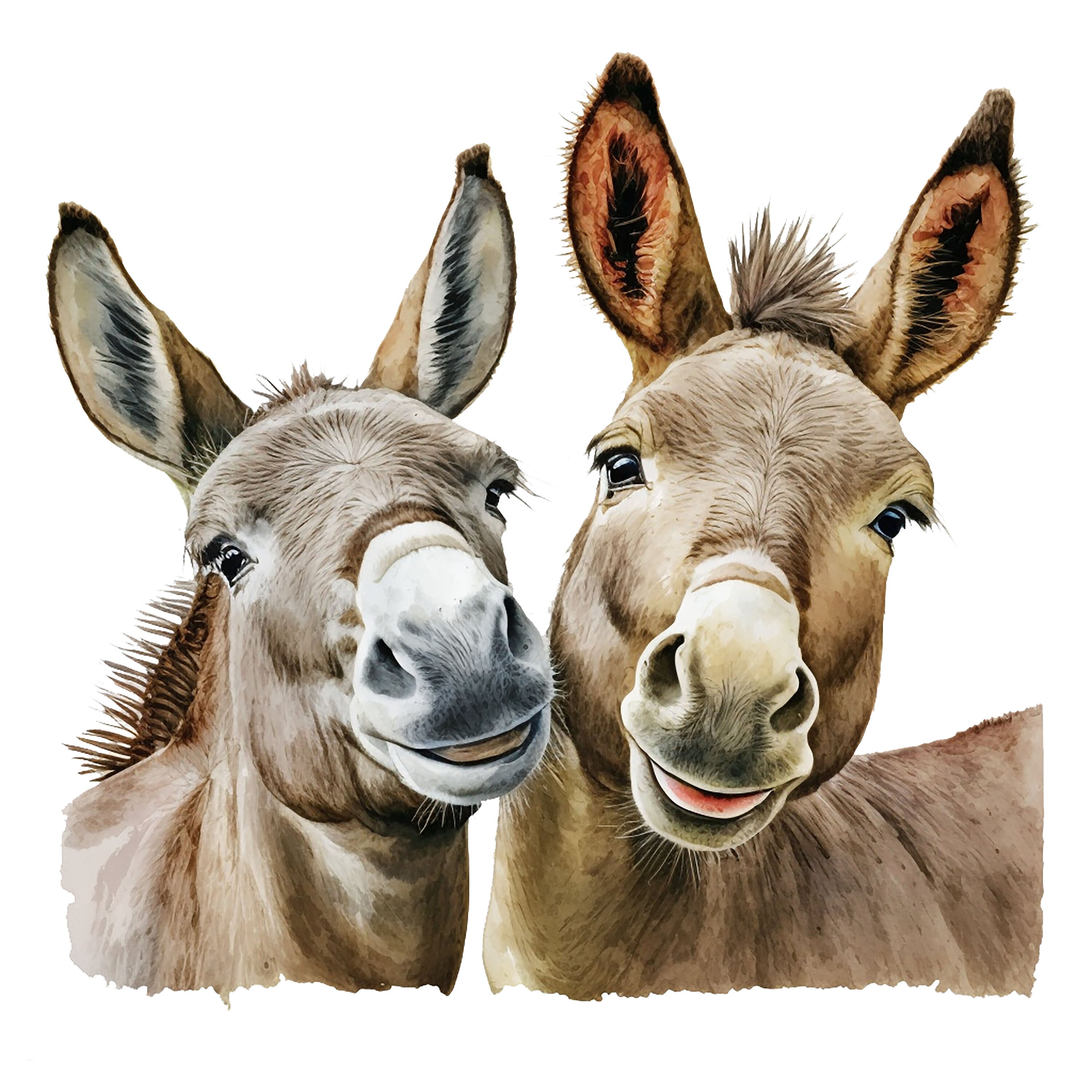 12 Happy Donkeys Clipart, Donkey Clipart, JPG, Commercial Use,digital ...