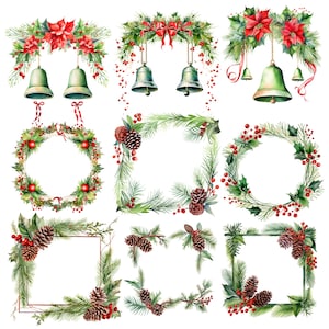 25 Christmas Frames Clipart, Jpgs,christmas Clipart, Frames Clipart ...