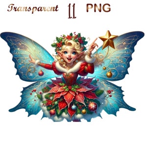 11 Christmas Fairy Clipart Bundle Png,christmas Fairy Png,fairy ...