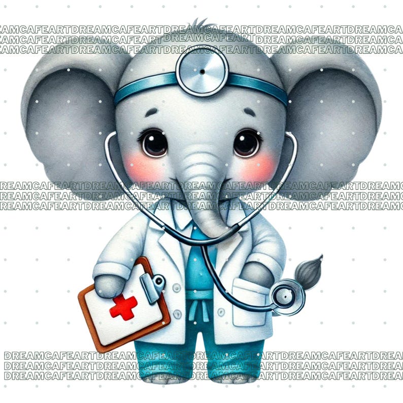70 PNG Doctor Animals Clipart Bundle, Whimsical Doctor Animal ...
