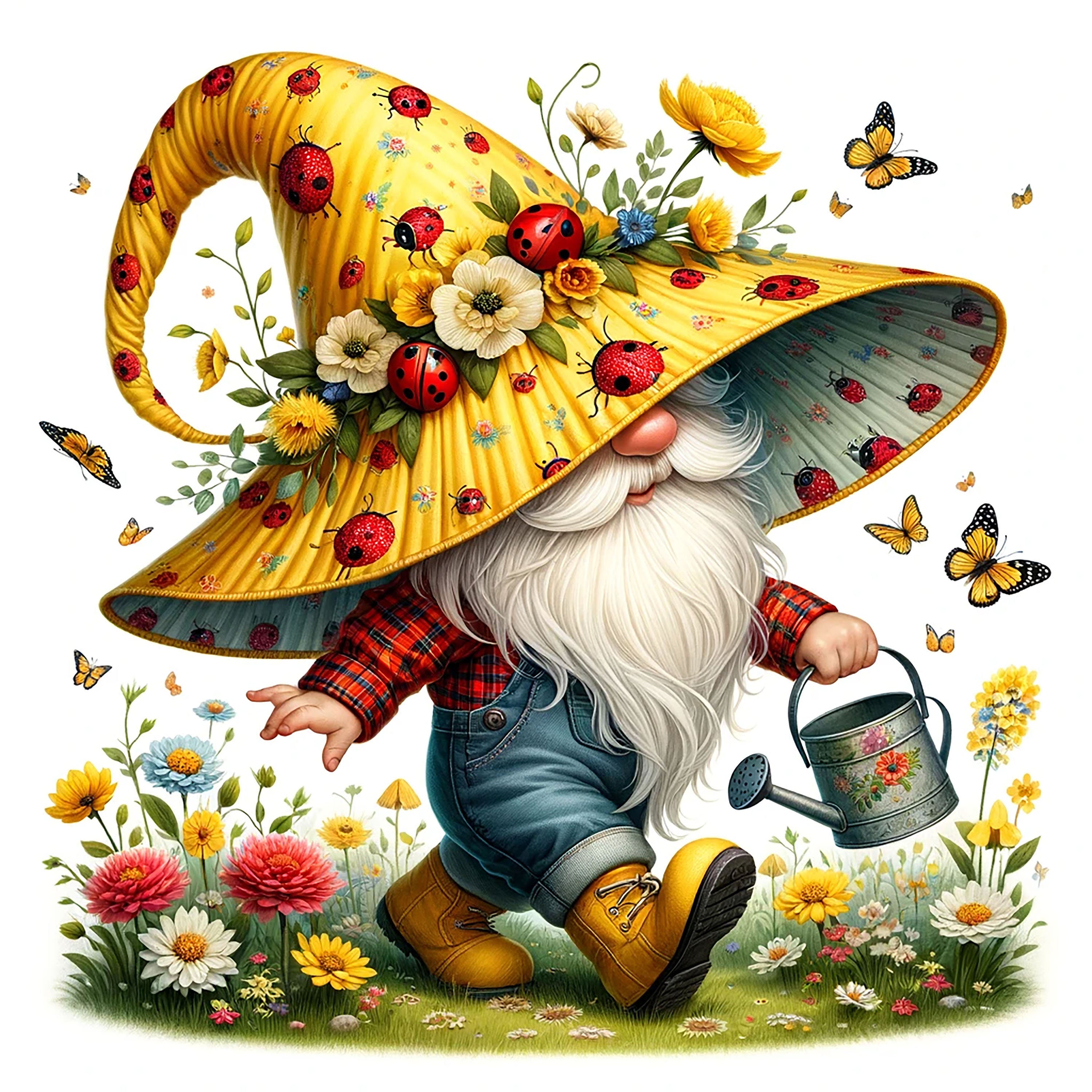 60 PNG Garden Gnome Clipart Bundle,garden Gnome Graphics,spring Gnome ...