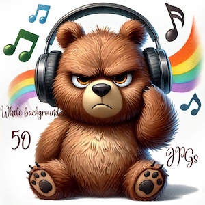 50 Jpgs, Watercolor Funny Grumpy Animals Clipart Bundle, Funny Grumpy ...