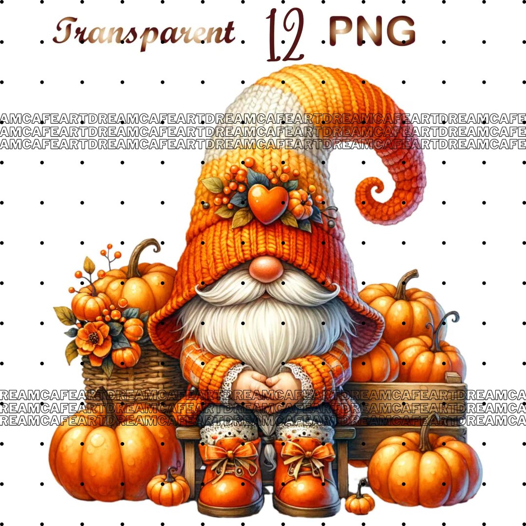 12 Cute Gnome Clipart,gnome Clipart Bundle, Autumn Gnome Png,,autumn ...