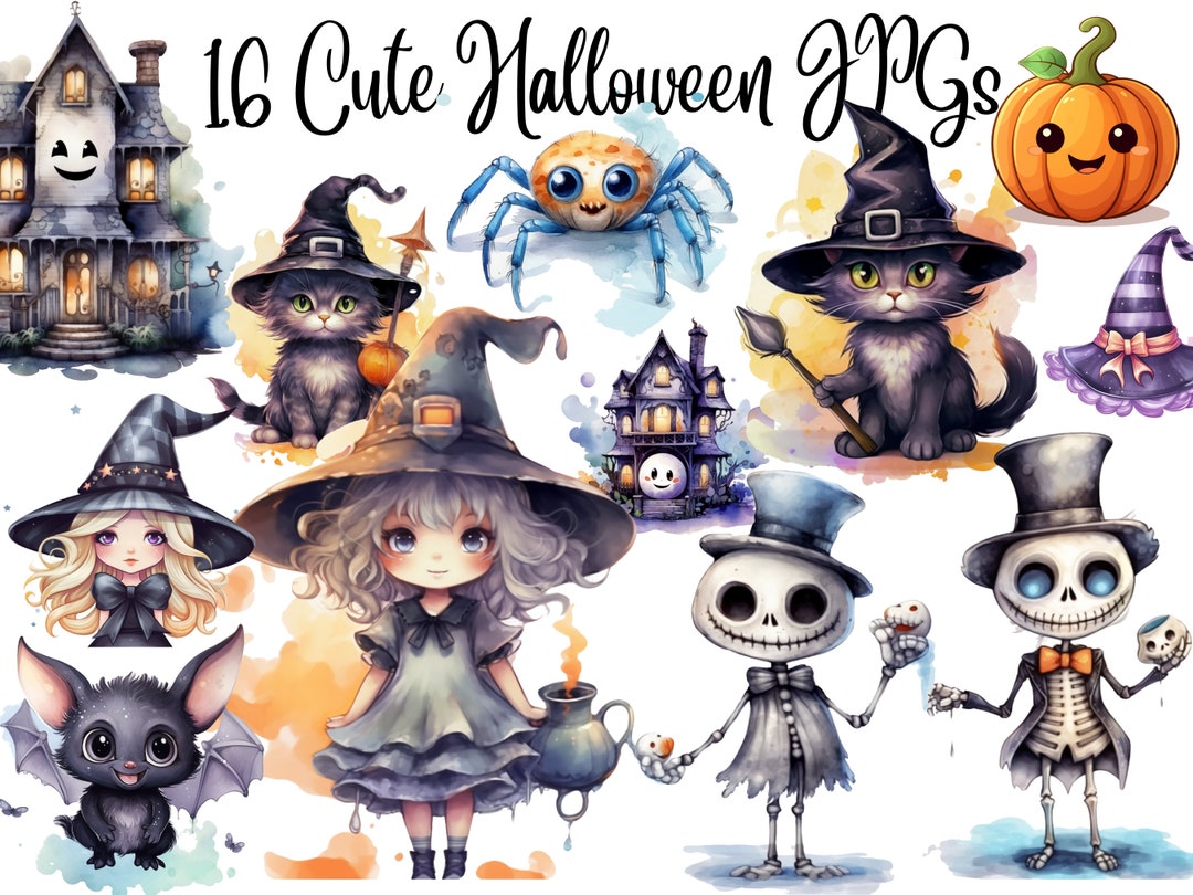 16 Halloween Clipart, Jpgs, Halloween Night Clipart, Spooky Clipart ...