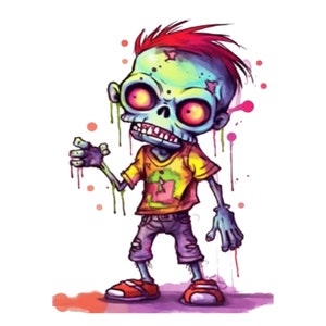 11 Halloween Clipart PNG Watercolor Horror Zombie Clipart - Etsy UK