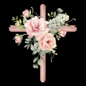 18 Pastel Boho Floral Cross Clipart Png,wooden Watercolor Cross Clipart ...