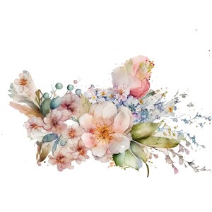 10 Delicate Florals, Floral Clipart, Jpgs, Commercial Use, Digital ...