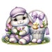 12PNG/JPG Easter Bunny Clipart Bundle, Easter Bunny Clipart, Easter ...