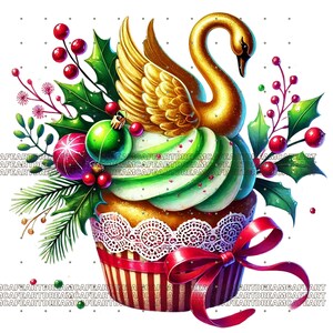 32 PNG, Christmas Cupcakes Clipart Bundle, Set2, Festive Holiday ...
