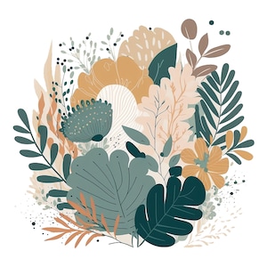 10 Boho Flowers Clipart, Boho Clipart, Jpgs, Commercial Use, Digital ...