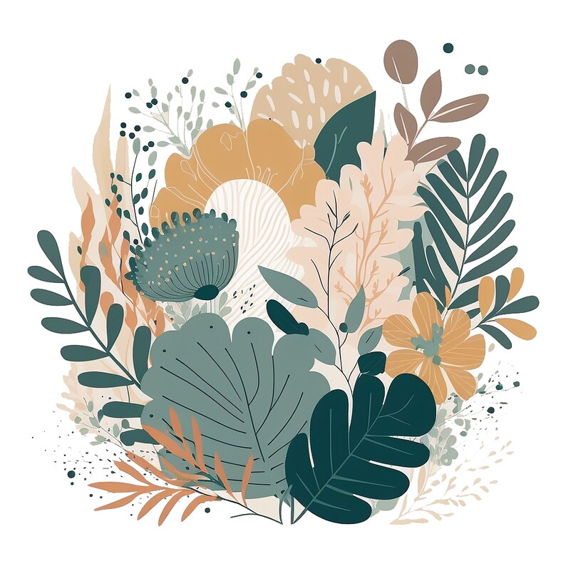 10 Boho Flowers Clipart Boho Clipart Jpgs Commercial Use - Etsy