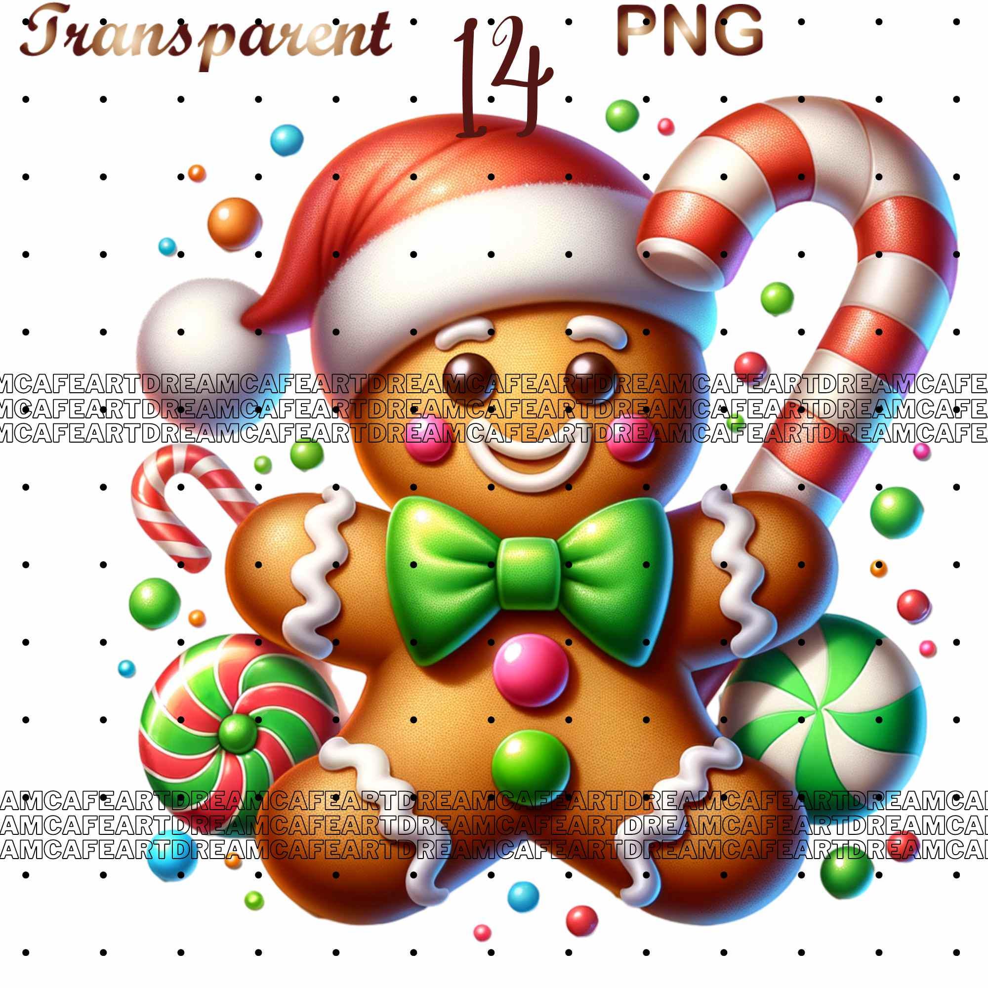 14 PNG, Watercolor Gingerbread Man Collection Clipart, Christmas ...