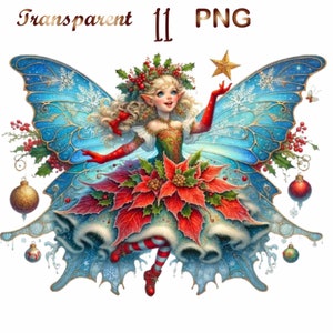 11 Christmas Fairy Clipart Bundle Png,christmas Fairy Png,fairy ...