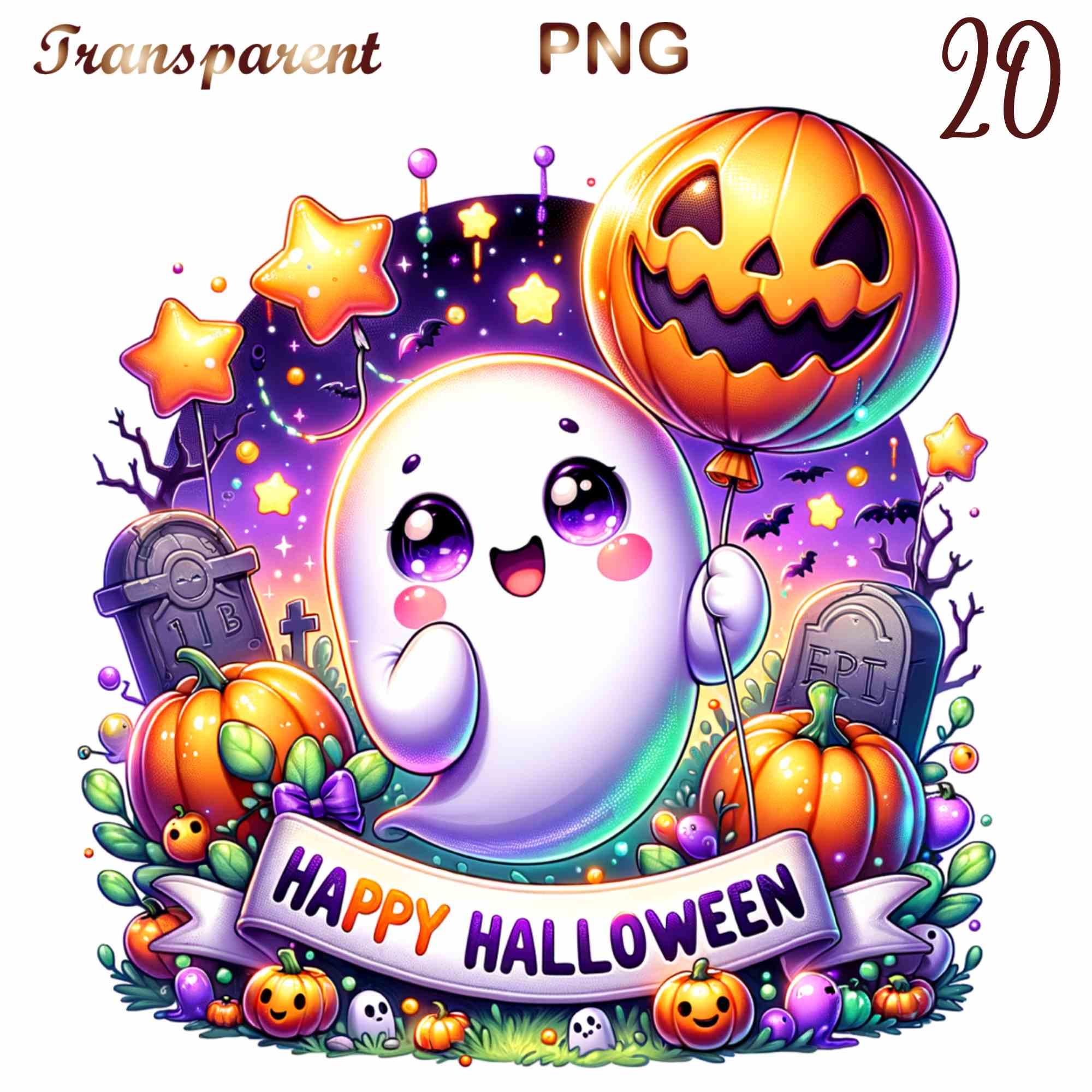 20 Watercolor Halloween Cute Collection Clipart, PNG, Halloween Clipart ...
