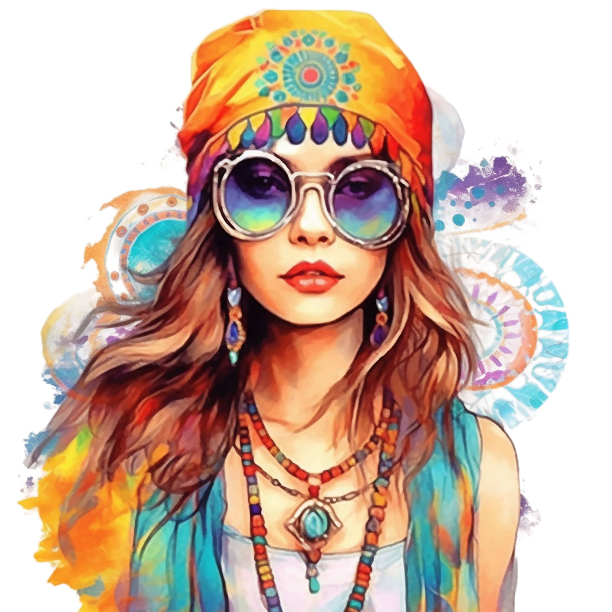 Hippie Girl Drawing