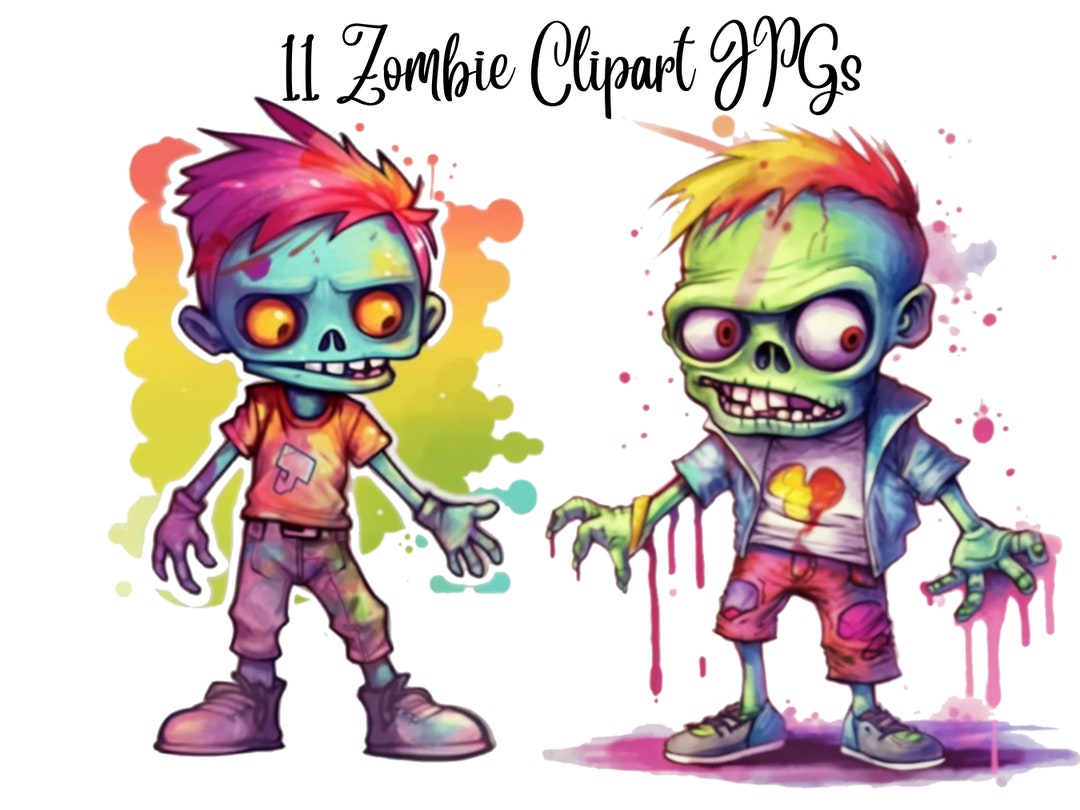 11 Zombie Clipart, JPGs, Horror Zombie Clipart, Halloween Clipart ...