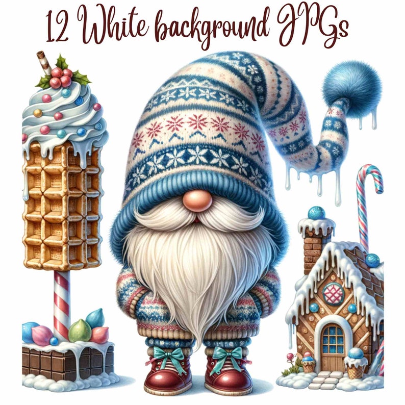 12 Gnome Christmas, Candyland Clipart, Gnome Christmas Clipart, Gnome ...