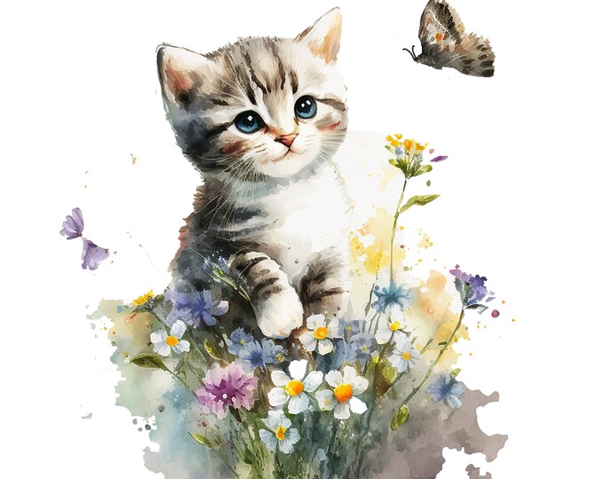 Cute Tabby Cat Clipart Bundle - 10 High Quality Jpgs - Digital ...