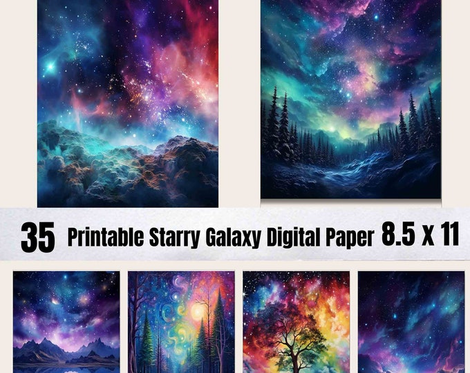 Starry Sky DIGITAL Paper Pack - 8 12x12” Papers - Backgrounds, Space ...