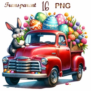 16 Easter Bunny Truck Clipart, Easter Truck Clipart, Easter Bunny ...