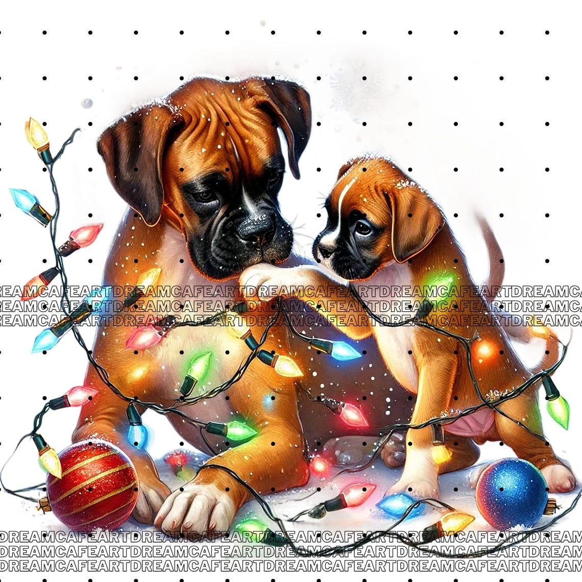 30 PNG, Christmas Boxers Clipart Bundle,festive Dog Illustrations ...