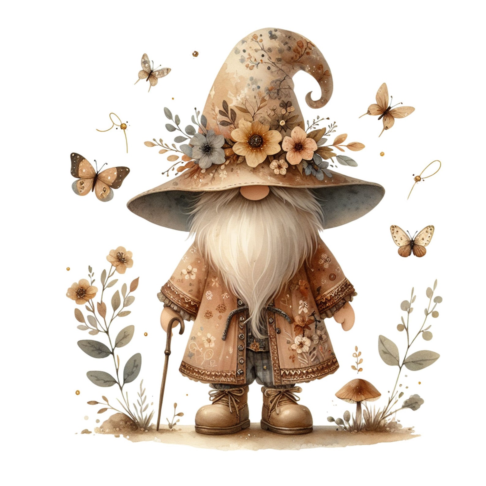 15 PNG Boho Gnome Bundle Clipart, Garden Boho Gnome Clipart Bundle ...