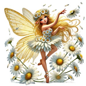 50 PNG, Daisy Fairy Clipart Bundle,cute Fairy,daisy Fairy Clipart ...