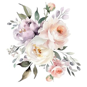 150+ PNG Pastel Wedding Flowers Clipart Bundle, Floral Clipart,floral ...