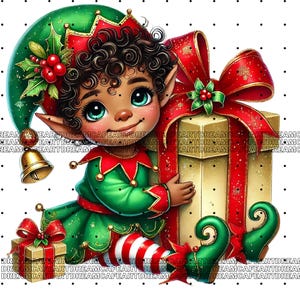 31 PNG Set 1, Christmas African American Clipart Bundle, Festive ...