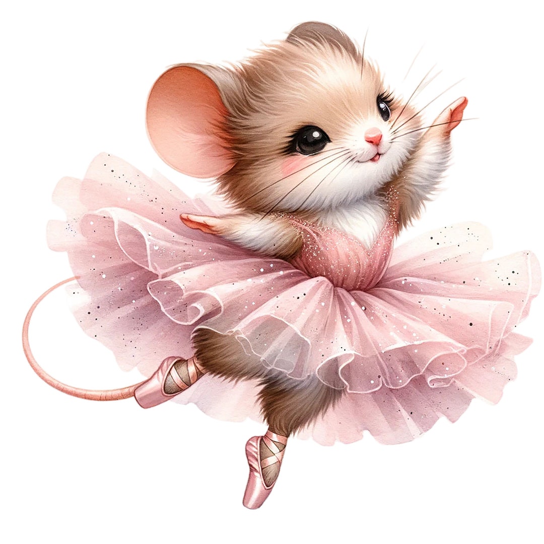 21 PNG Little Mouse Ballerinas Clipart Bundle, Cute Mouse Ballet ...