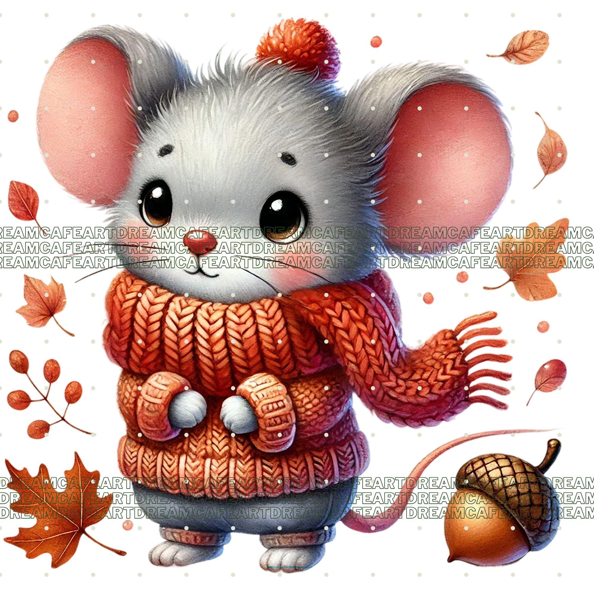 31 PNG Whimsical Autumn Mouse Clipart Bundle – Cute Fall Mice PNG, Cozy ...