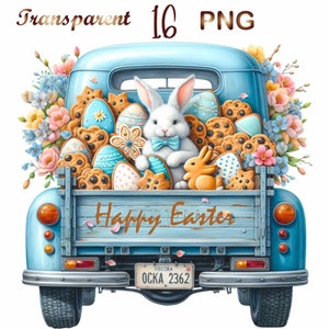 16 Easter Bunny Truck Clipart, Easter Truck Clipart, Easter Bunny ...
